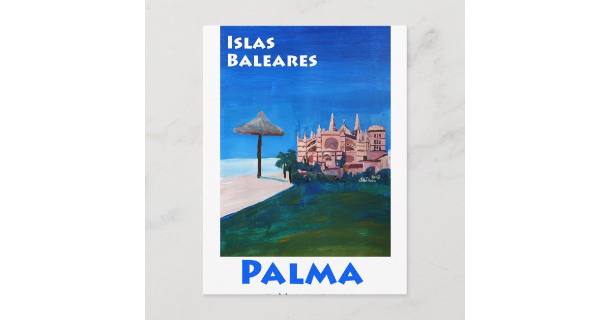 Retro Poster Palma De Mallorca Postcard | Zazzle