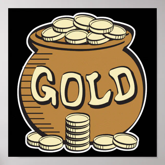 retro pot of gold poster | Zazzle