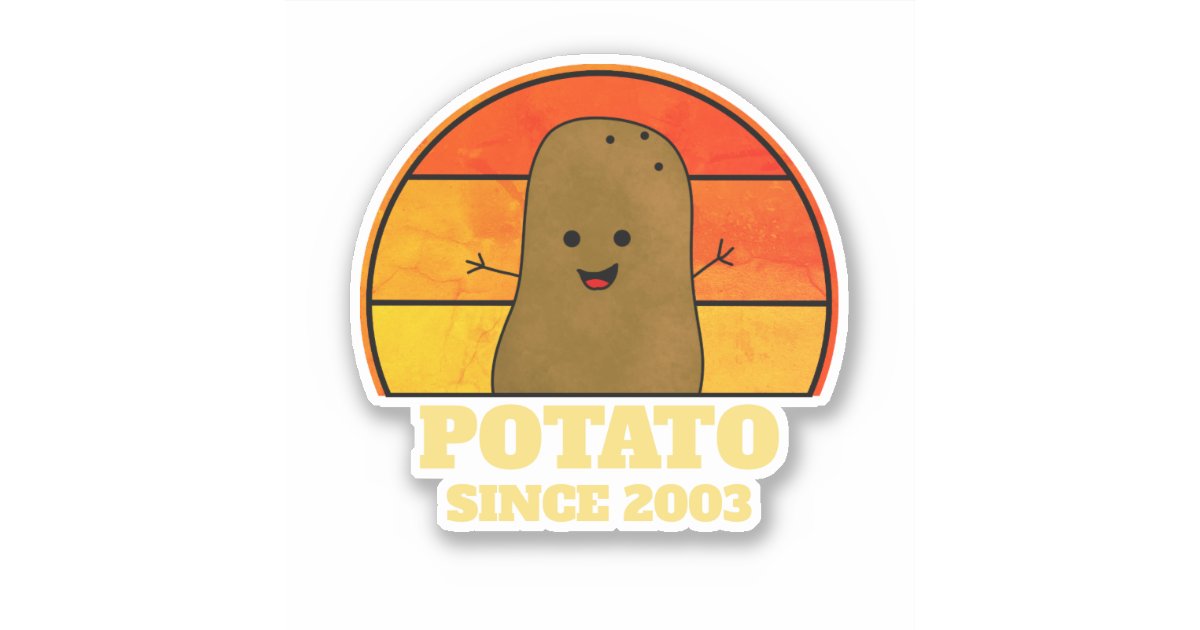 Retro Potato Birthday Year Sticker | Zazzle