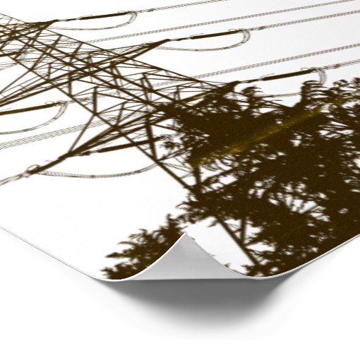 Retro Power lines Art Poster | Zazzle
