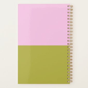 Retro Preppy Pink Green Geometric Personalized Planner | Zazzle