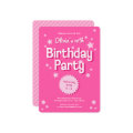 Retro Pretty Pink Stars Birthday Party Invitation | Zazzle