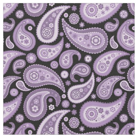 Retro Purple Paisley Pattern Fabric | Zazzle