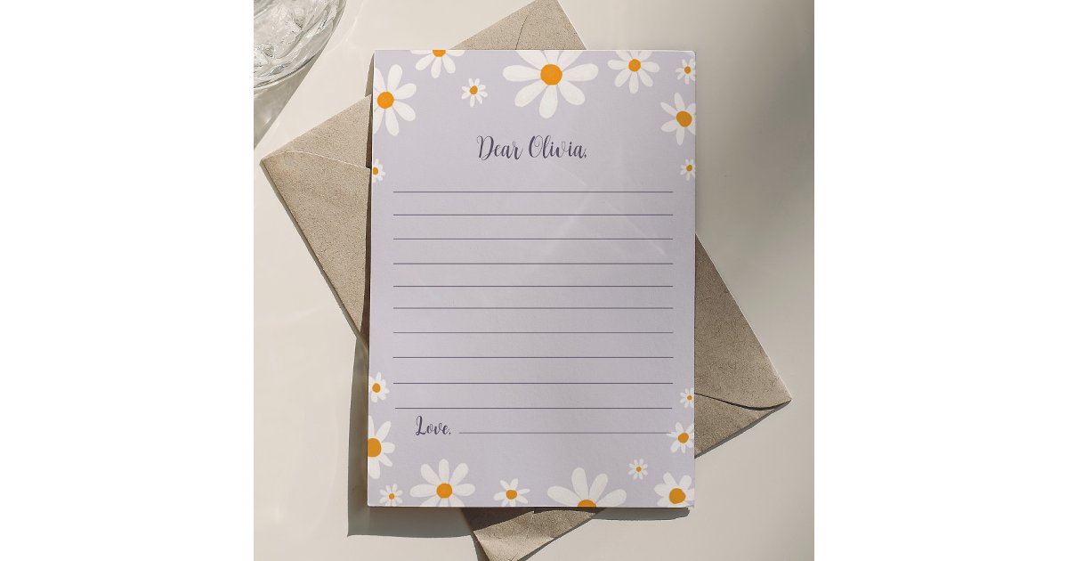 Retro Purple Daisy Birthday Note Time Capsule Card | Zazzle