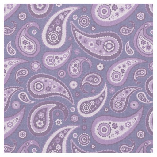 Retro Purple Paisley Pattern Fabric | Zazzle