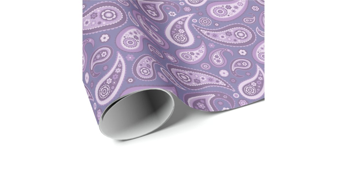 Retro Purple Paisley Pattern Wrapping Paper | Zazzle