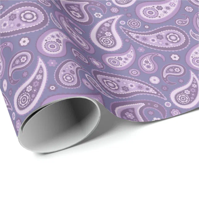 Retro Purple Paisley Pattern Wrapping Paper | Zazzle