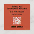Retro QR Code Camera Photo Booth Photography Square Business Card | Zazzle