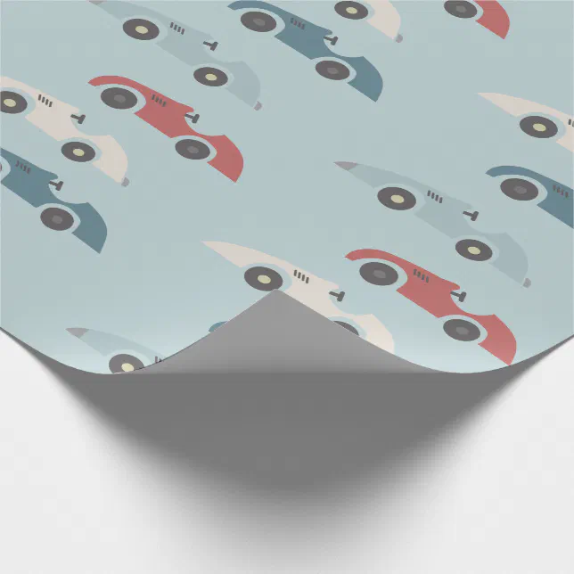 Retro Race Car Pattern Wrapping Paper | Zazzle