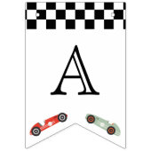 Retro Race Car Theme Birthday Bunting Flags | Zazzle