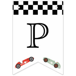 Retro Race Car Theme Birthday Bunting Flags | Zazzle