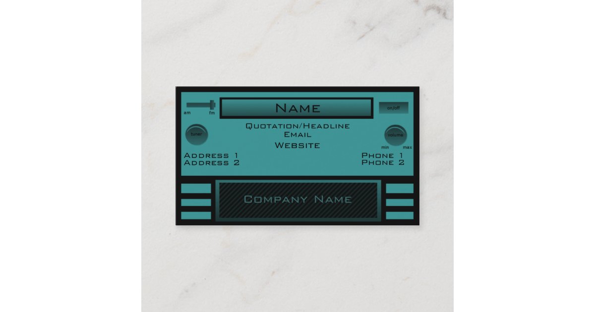Retro Radio Business Card, Teal Business Card | Zazzle