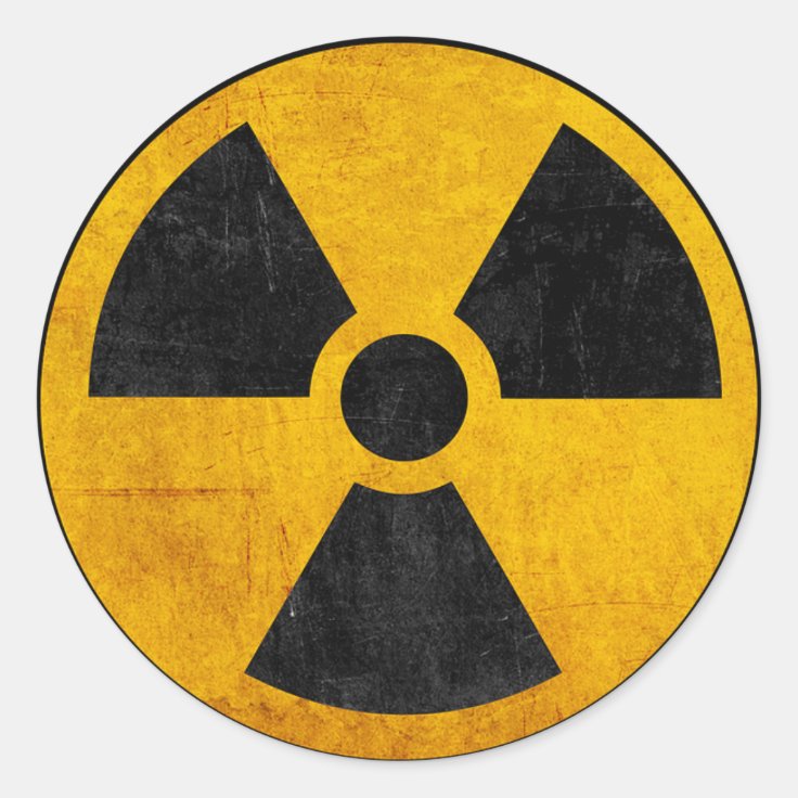 Retro Radioactive Sticker | Zazzle