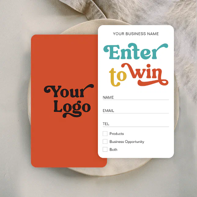 Retro Raffle Name Card Trendy Logo Business Ticket | Zazzle