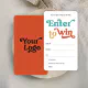Retro Raffle Name Card Trendy Logo Business Ticket | Zazzle