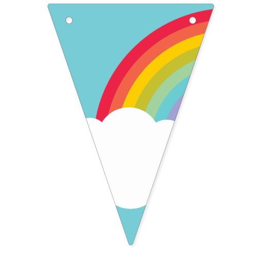 Retro Rainbow and Clouds Happy Birthday Bunting Flags | Zazzle