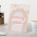 Retro Rainbow Birthday Groovy Gear Sign | Zazzle