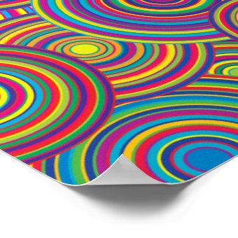 Retro Rainbow Circles Pattern Poster | Zazzle