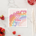 Retro Rainbow Five is a Vibe 5th Birthday Napkins | Zazzle