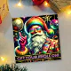 Retro Rainbow Glitter Ball Santa Xmas Disco Party Invitation | Zazzle