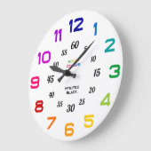 Retro Rainbow Learn to Tell Time Kids Classroom Large Clock | Zazzle