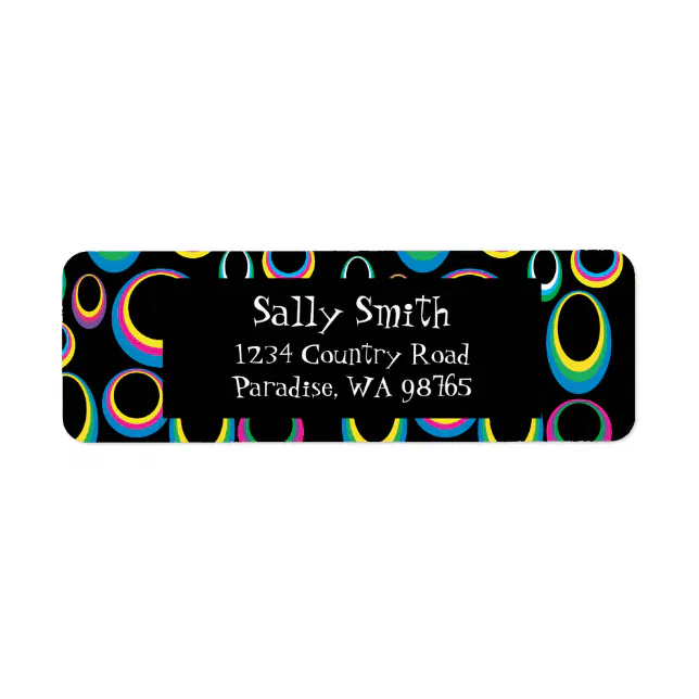 Retro Rainbow Ovals Return Address Label | Zazzle