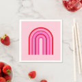 Retro Rainbow Preppy Pink And Red Arch Napkins | Zazzle