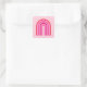 Retro Rainbow Preppy Pink And Red Arch Square Sticker | Zazzle