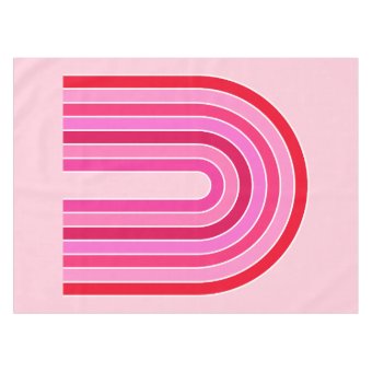 Retro Rainbow Preppy Pink And Red Arch Tablecloth | Zazzle
