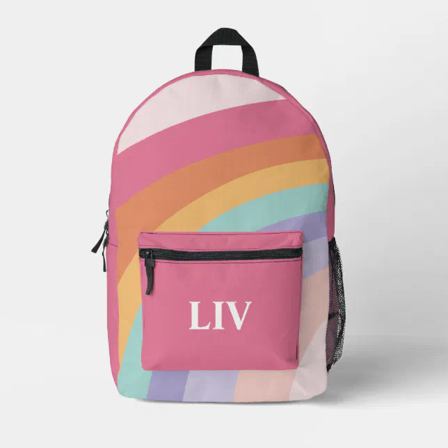 Retro Rainbow Printed Backpack | Zazzle
