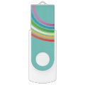 Retro Rainbow Stripes Teal Flash Drive | Zazzle