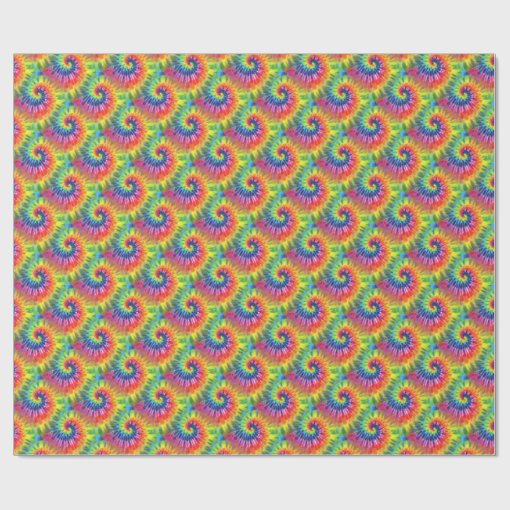 Retro Rainbow Tie Dye Pattern Wrapping Paper | Zazzle
