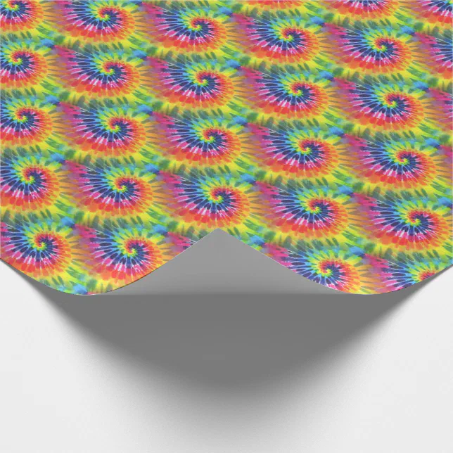 Retro Rainbow Tie Dye Pattern Wrapping Paper | Zazzle