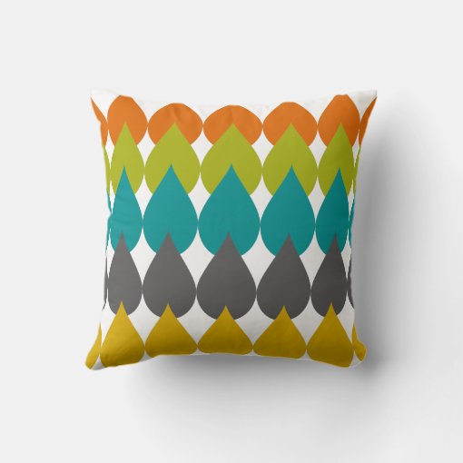 Retro Raindrops2 Throw Pillow | Zazzle