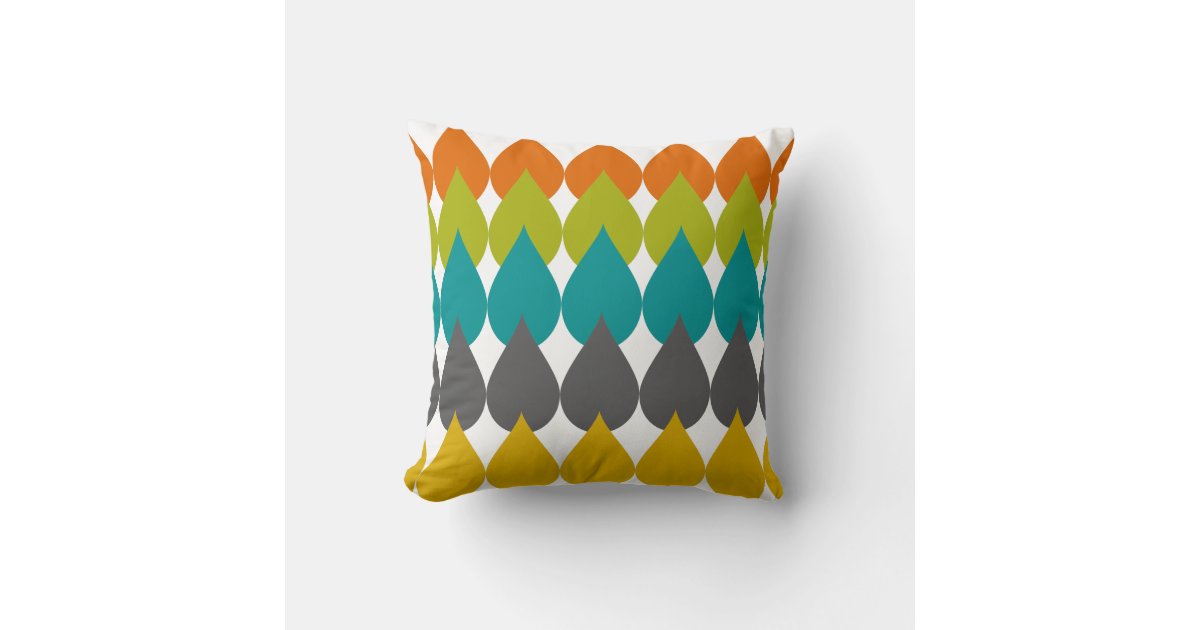 Retro Raindrops2 Throw Pillow | Zazzle