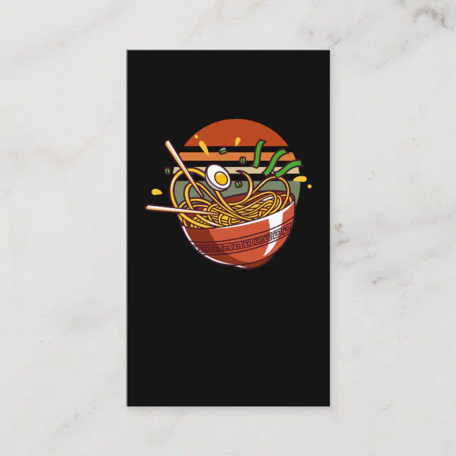 Retro Ramen Bowl with Chopsticks Japanese Noodles Business Card | Zazzle