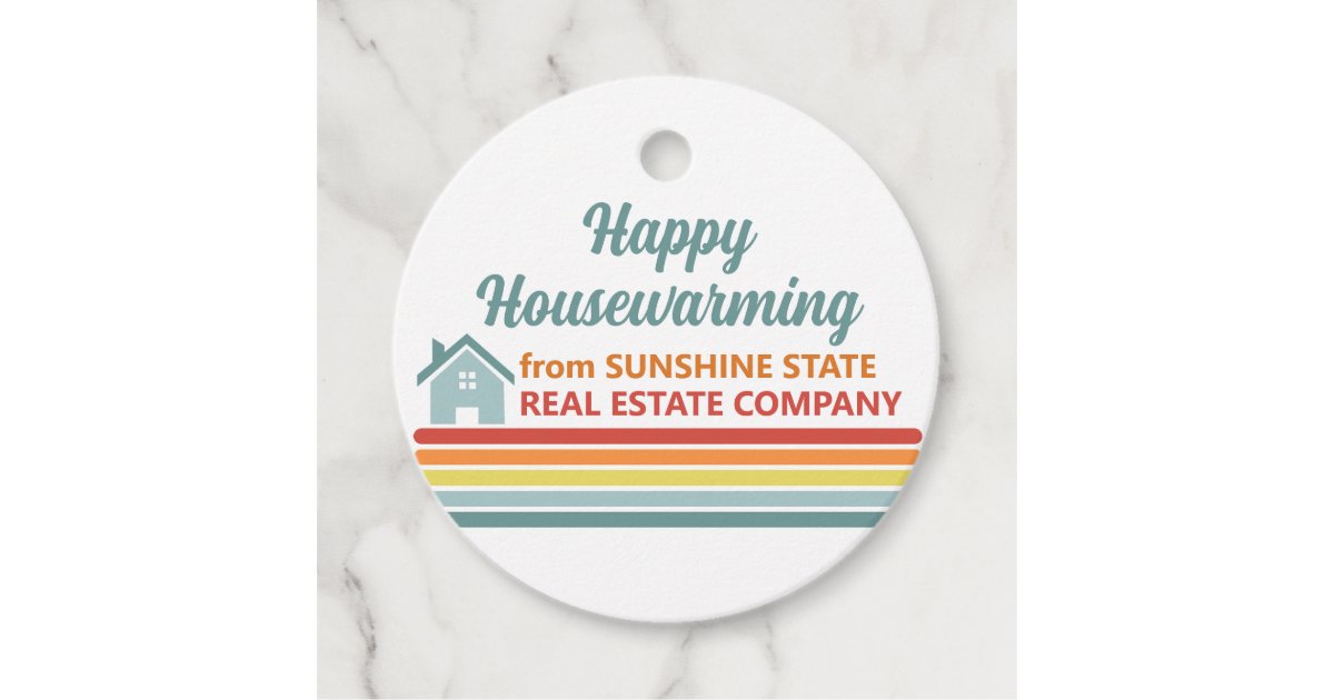 Retro Real Estate Company House Marketing Favor Tags | Zazzle