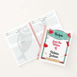 Retro Recipes Baking Cookbook Notebook | Zazzle