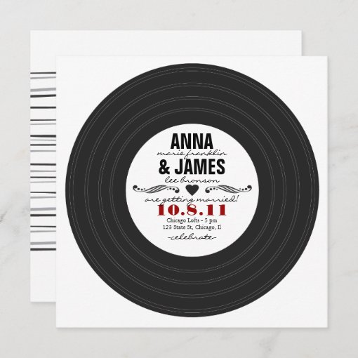 Retro Record Invitation | Zazzle