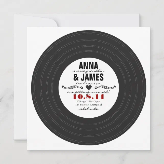 Retro Record Invitation | Zazzle
