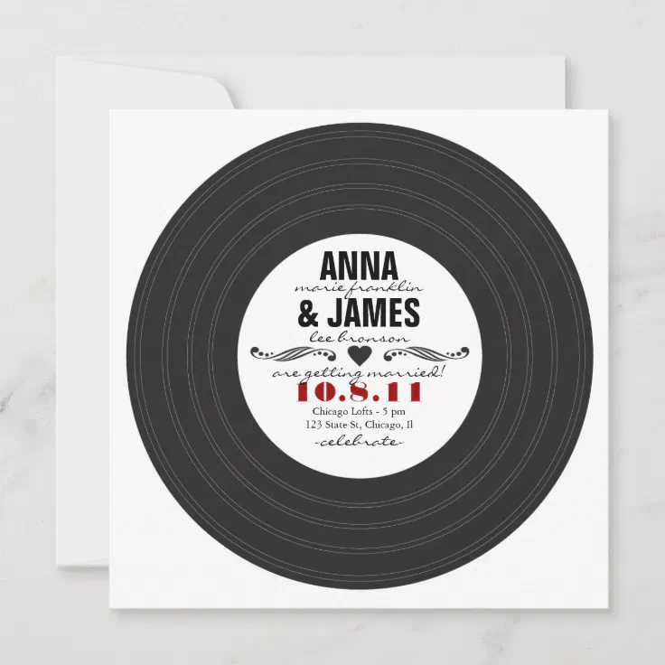 Retro Record Invitation | Zazzle