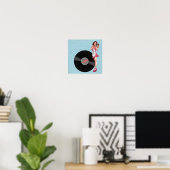 Retro Record Pin-up Girl Poster | Zazzle