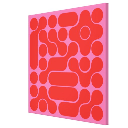 retro red and hot pink circle abstract canvas print | Zazzle
