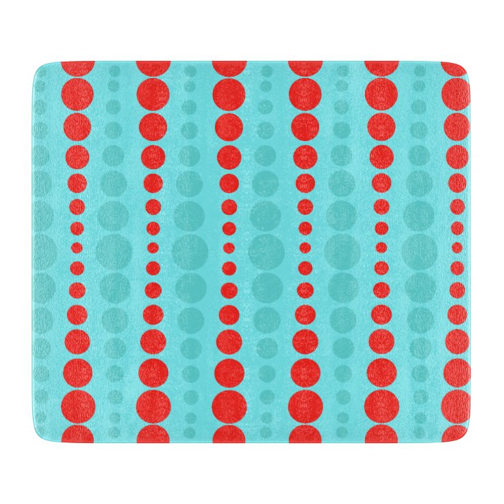 Retro Red and Turquoise Dots Cutting Board | Zazzle