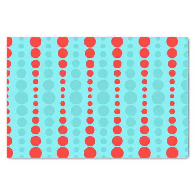 Retro Red and Turquoise Dots Tissue Paper | Zazzle
