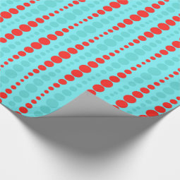 Retro Red and Turquoise Dots Wrapping Paper | Zazzle