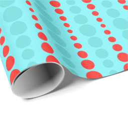 Retro Red and Turquoise Dots Wrapping Paper | Zazzle