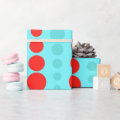 Retro Red and Turquoise Jumbo Dots Wrapping Paper | Zazzle