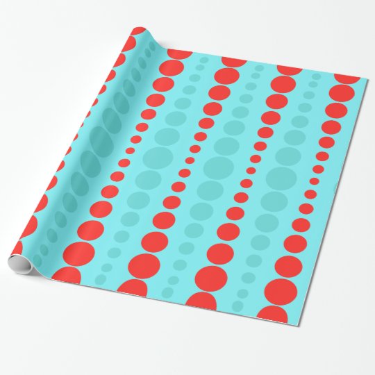 Retro Red and Turquoise Jumbo Dots Wrapping Paper | Zazzle.com