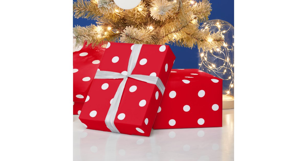 Retro Red and White Polka Dots Wrapping Paper | Zazzle